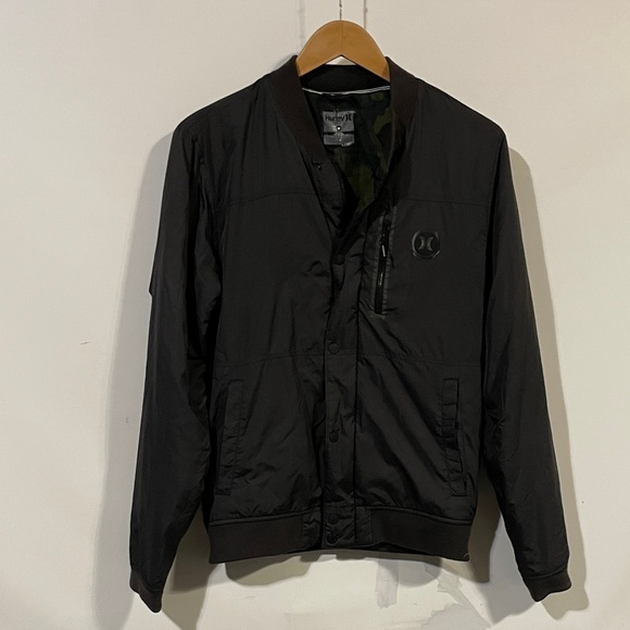 Hurley | Jackets & Coats | Hurley Mens Black Varsity Bomber Jacket ...